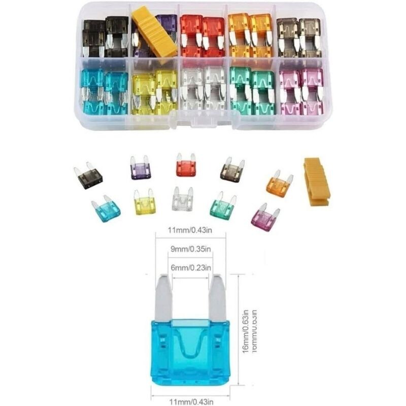 120 Piece Micro Car Fuse - Blade Fuse Set - Zinc Motorobit - Motorobit.com