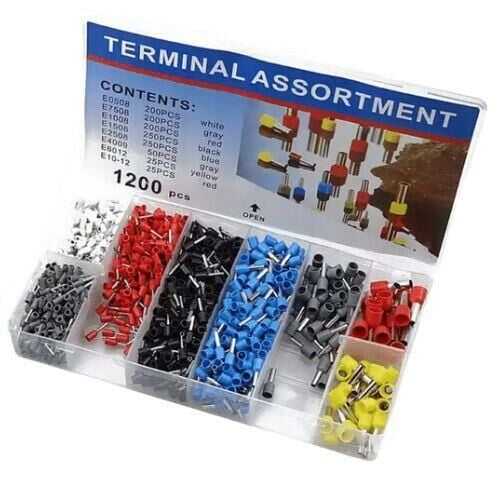 1200 Pieces 8 Types Insulated Ferrule Set - Cable Ferrule Motorobit ...