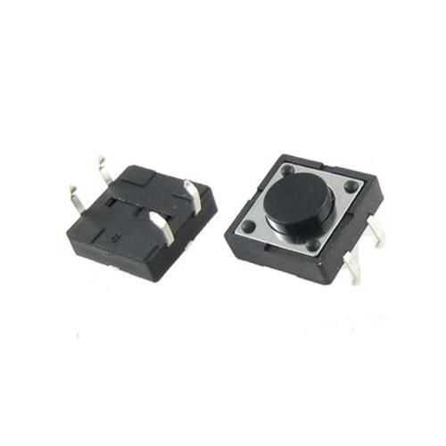 12x12x5mm 4 Pin Black Push Button - Tact Switch Motorobit - Motorobit.com