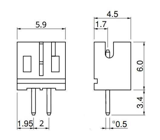 2 Pin JST-PH 2.0 Tunik Konnektör Erkek JST Konnektör Motorobit - Motorobit.com