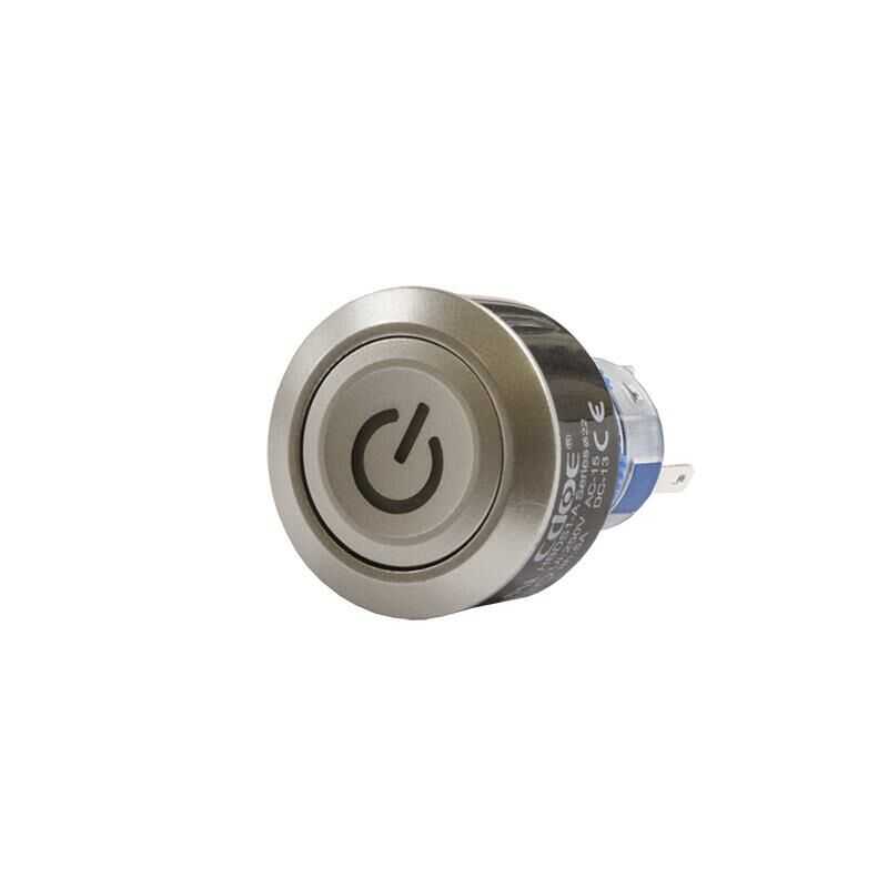 22mm 24V Spring Push Button with Red Power Icon Motorobit - Motorobit.com