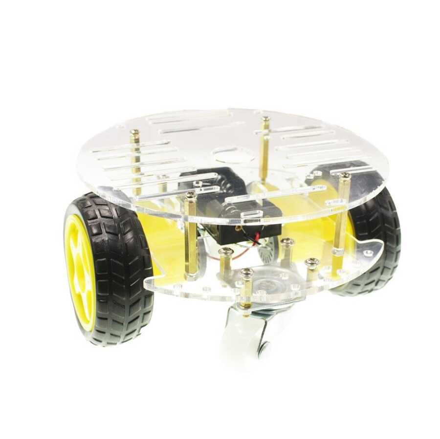 2WD Round Transparent Chassis Wheel Car Kit Motorobit - Motorobit.com