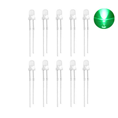3mm Transparent Green Led Package - 10 Pcs Motorobit - Motorobit.com