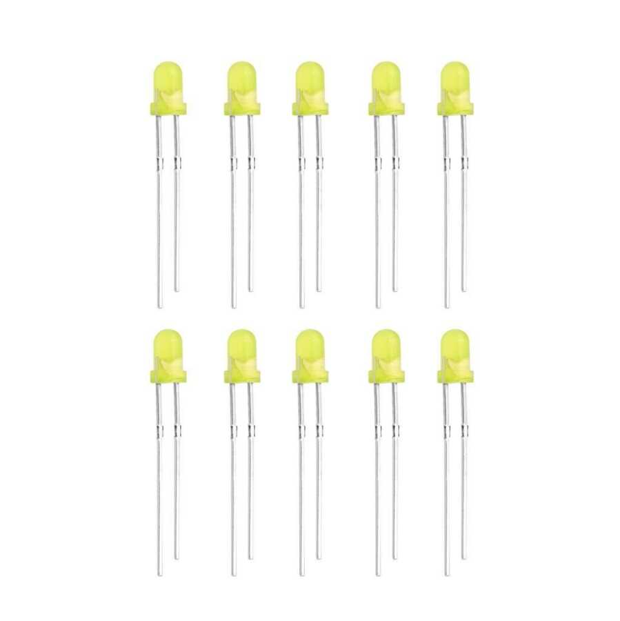 3mm Yellow Led Package - 10 Pieces Motorobit - Motorobit.com