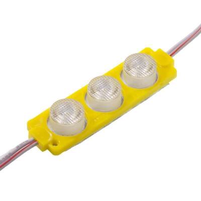 3W Lens Module 3 LEDs - Yellow 12V Motorobit - Motorobit.com