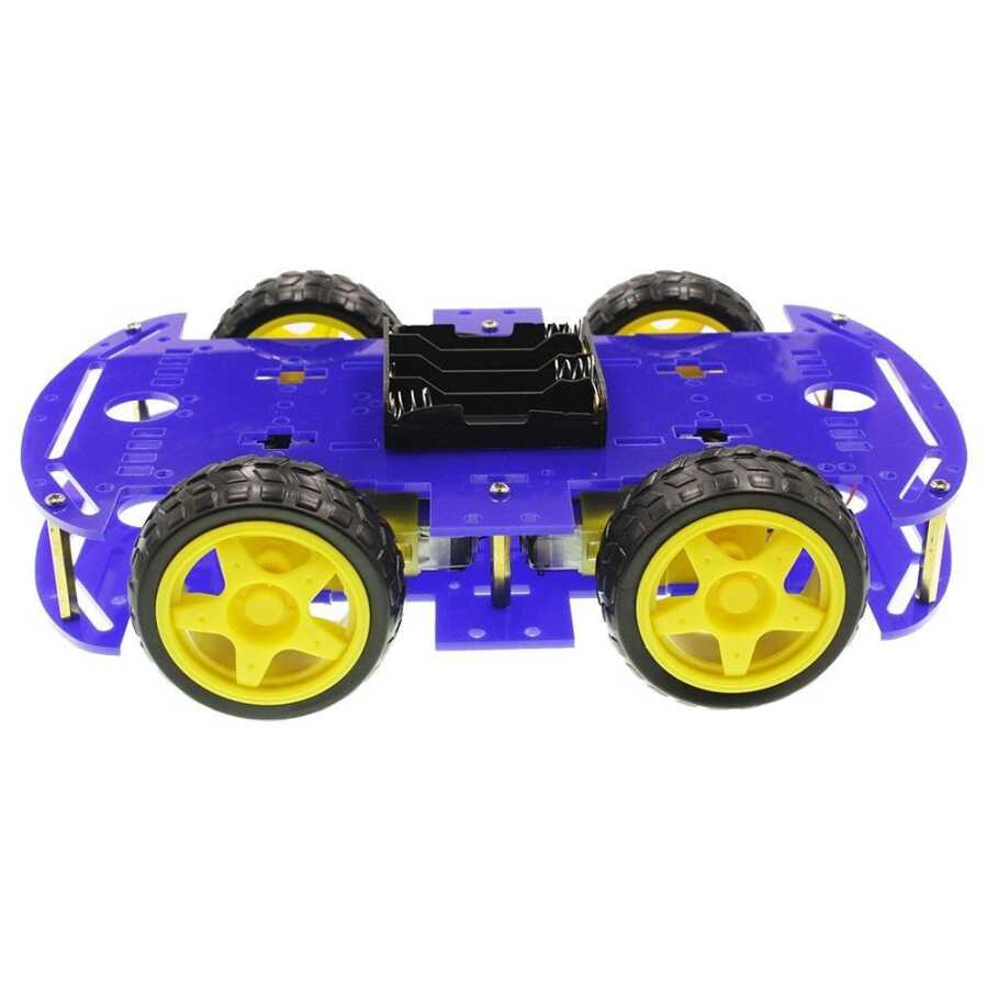 4WD Blue Chassis Wheel Car Kit Motorobit - Motorobit.com