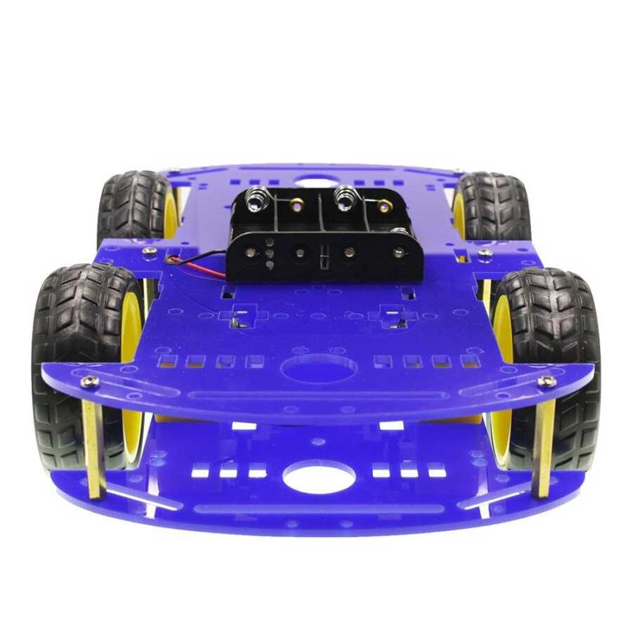 4WD Blue Chassis Wheel Car Kit Motorobit - Motorobit.com