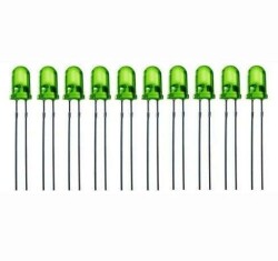 5mm Transparent Green Led Package - 10 Pcs Motorobit - Motorobit.com