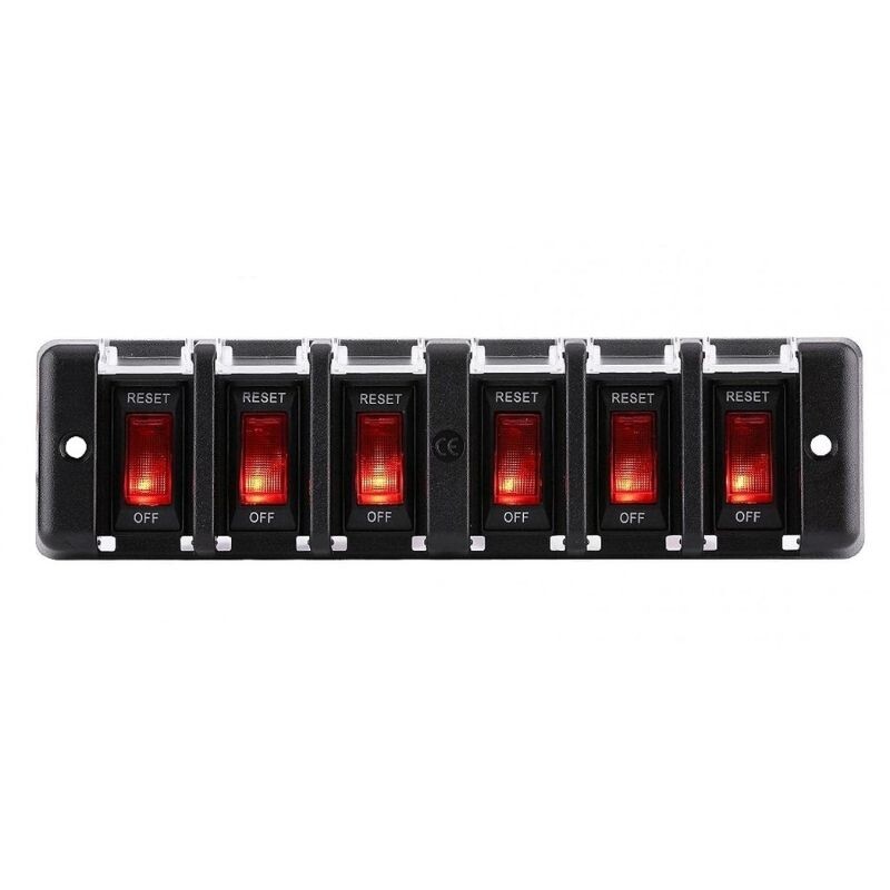6-pin ON-OFF Red Light Switch Switch Panel 12V 16A Motorobit ...