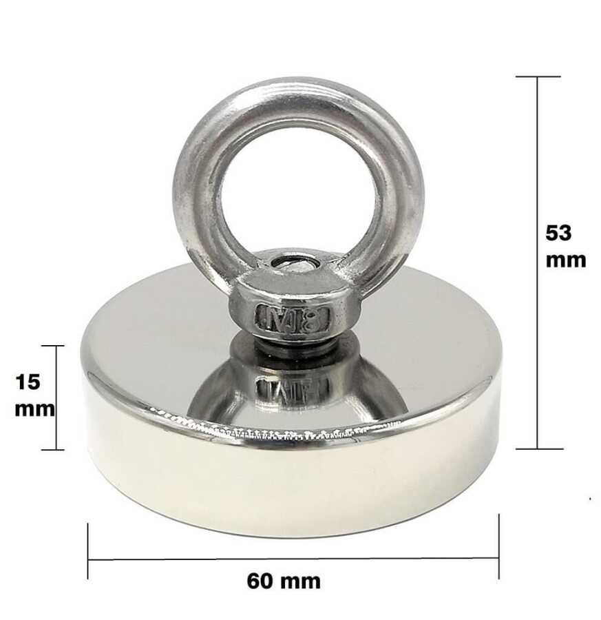 60mm Fishing Magnet - Neodymium Pot Magnet Motorobit - Motorobit.com