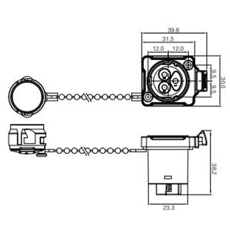 BD-24-J03SX-03-201A 3-Pin Waterproof Connector - Female Motorobit ...
