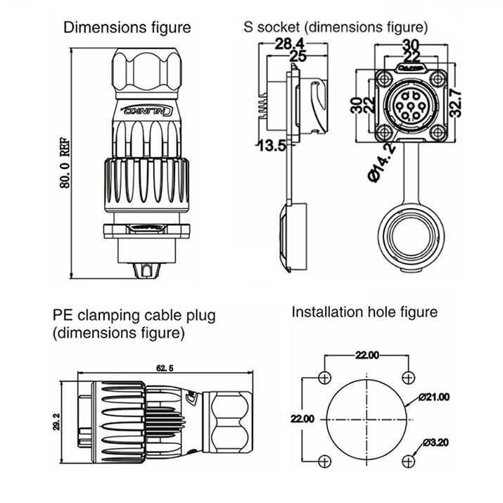DH-20-C07PE-03-001 7-Pin Waterproof Connector - Male Motorobit ...