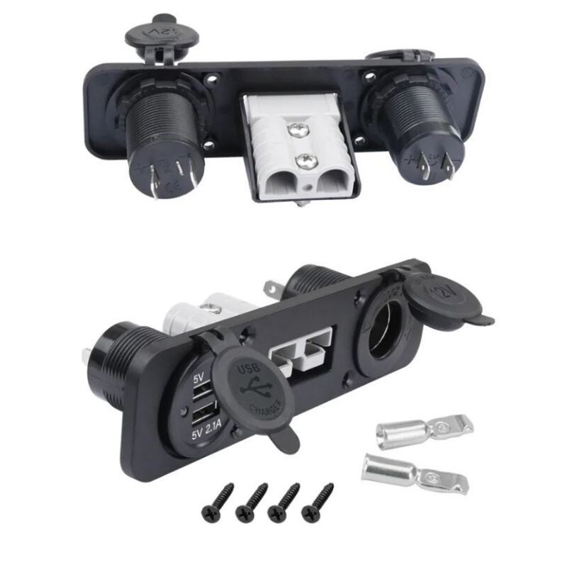 Dişi Araç Çakmaklık ve 2x5V USB Paneli - Anderson Power Soketli Oto ...