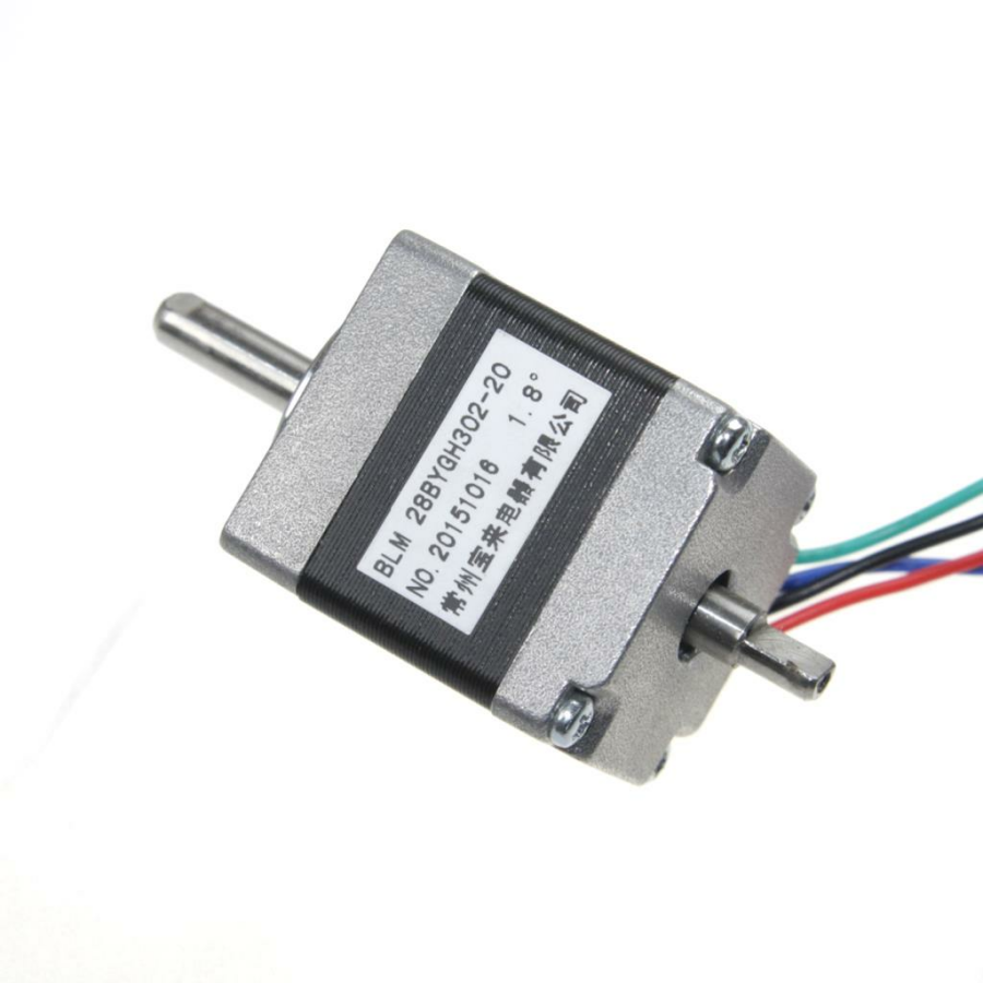 Double Shaft Small Stepper Motor - 28BYGH302-20 Motorobit - Motorobit.com