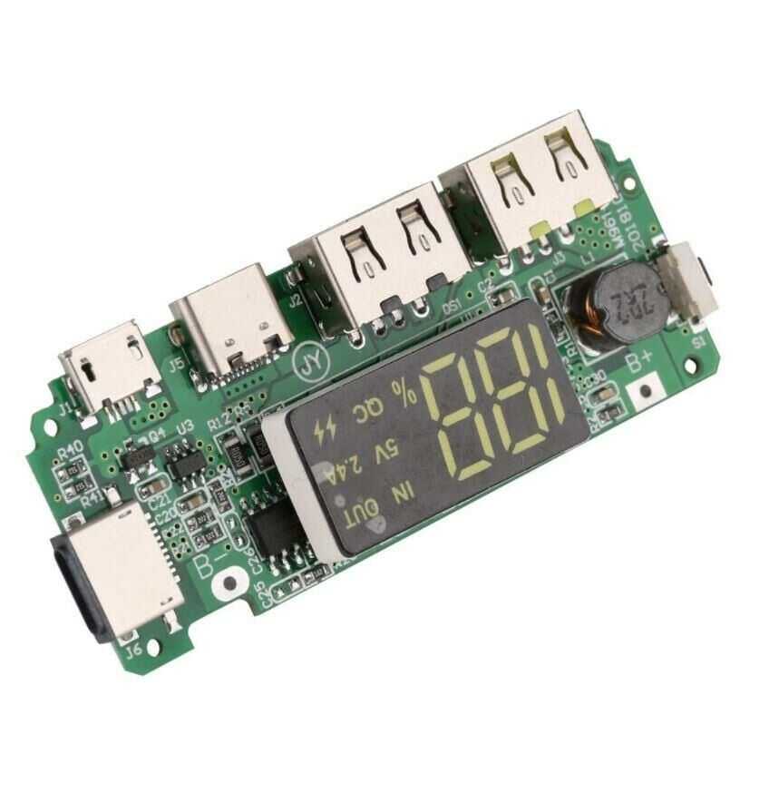 Dual USB 5V 2.4A Micro Type-C Powerbank Module with LEDs Motorobit ...