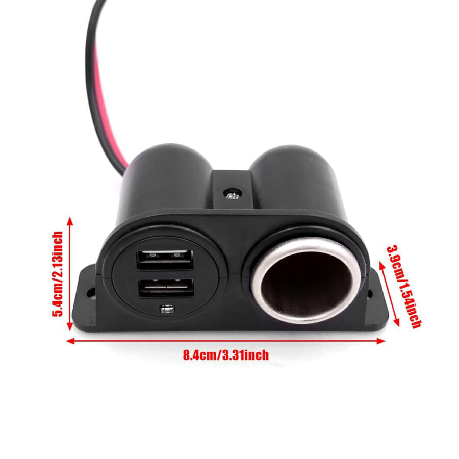 Dual USB Female Car Cigarette Lighter Socket Motorobit - Motorobit.com