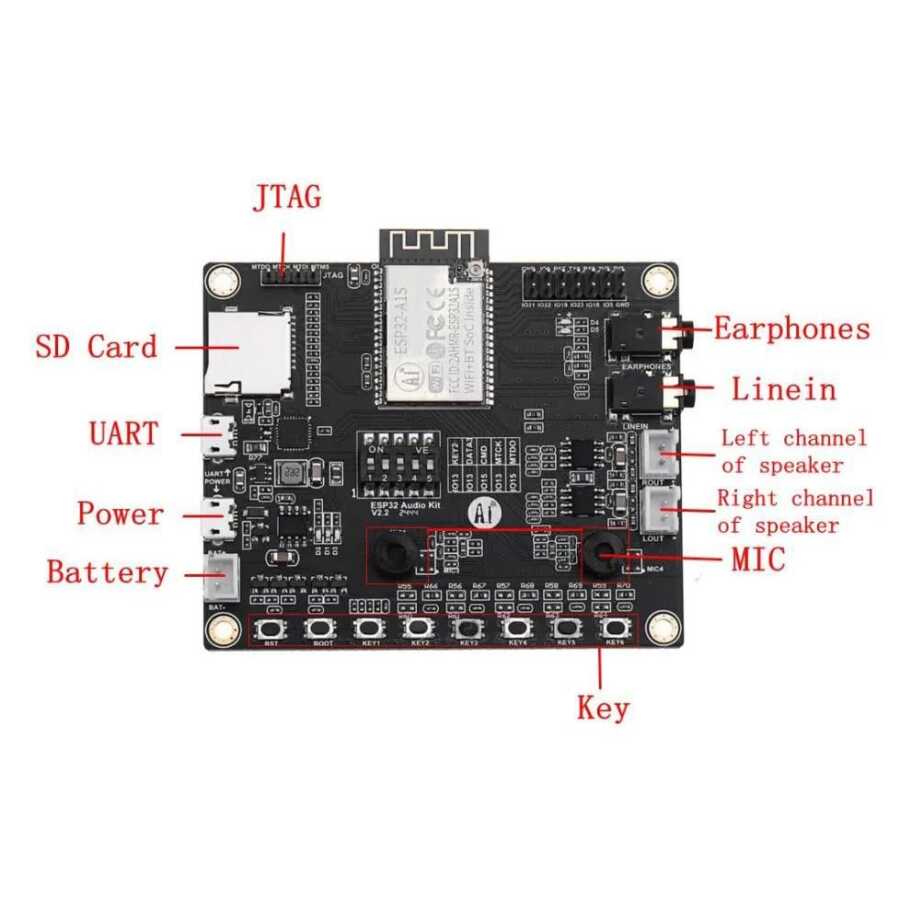 ESP32-A1S WiFi + Bluetooth Ses Geliştirme Kiti Amfi Devreleri Motorobit - Motorobit.com