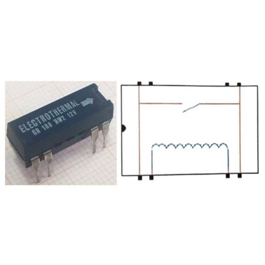 GR108 HW2 12V Reed Relay Single Contact N/O 12VDC 0.5A Motorobit ...