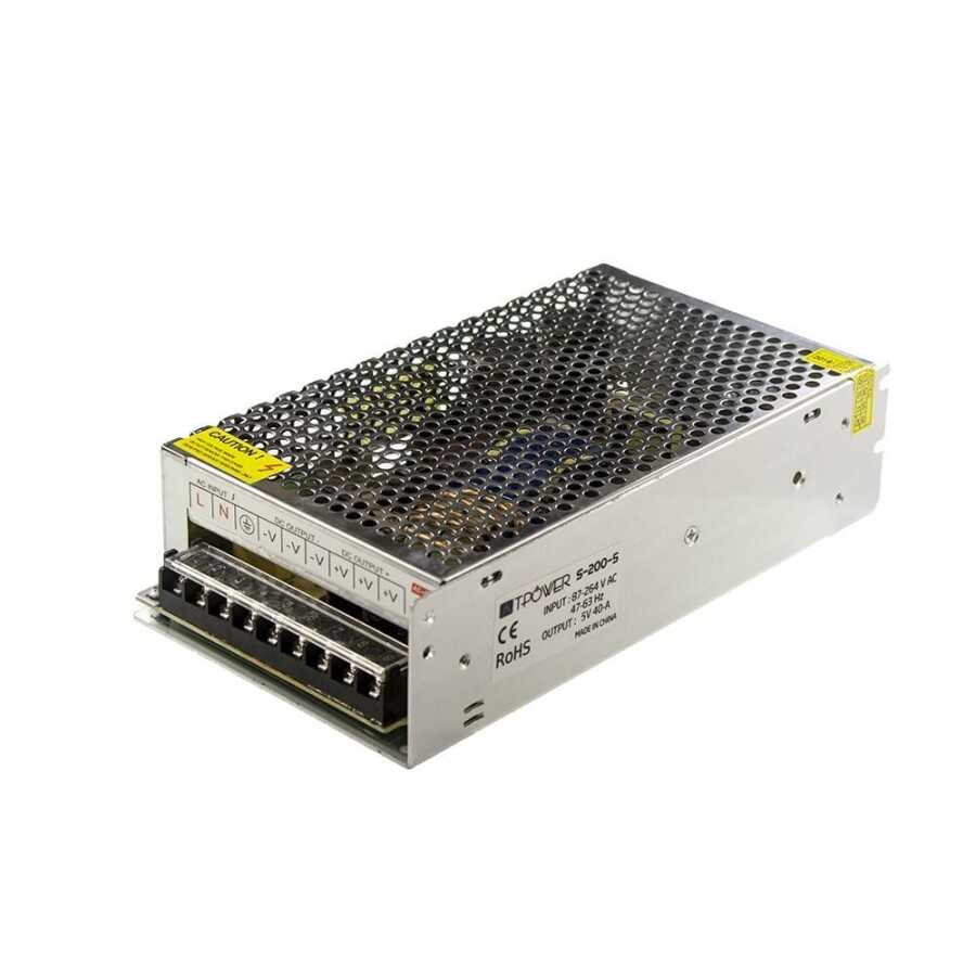 Hightek 5V 40A Metal Case Adapter - LED Driver Motorobit - Motorobit.com