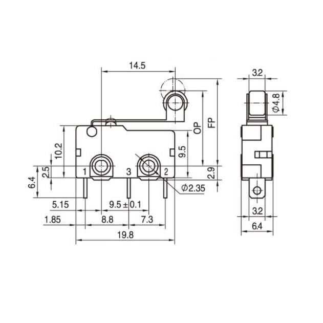 KW11-3Z Micro Switch Makaralı 3-Pin Micro Switch Motorobit - Motorobit.com