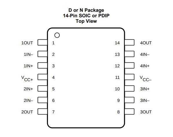 LF347N DIP-14 OpAmp Entegresi L/LF/LM/LMD Serisi Motorobit - Motorobit.com