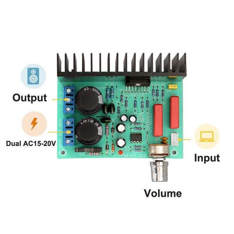 LM1876 AC 15-20V 2x30W Stereo Amfi Modülü Amfi Devreleri Motorobit ...
