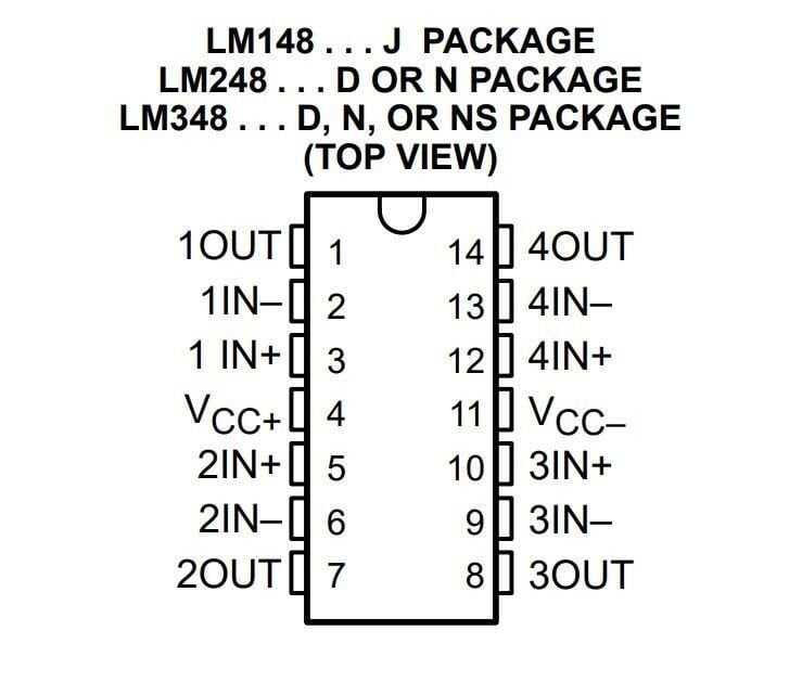 LM348N DIP-14 OpAmp - Dört Kanallı Amplifikatör Entegresi L/LF/LM/LMD ...