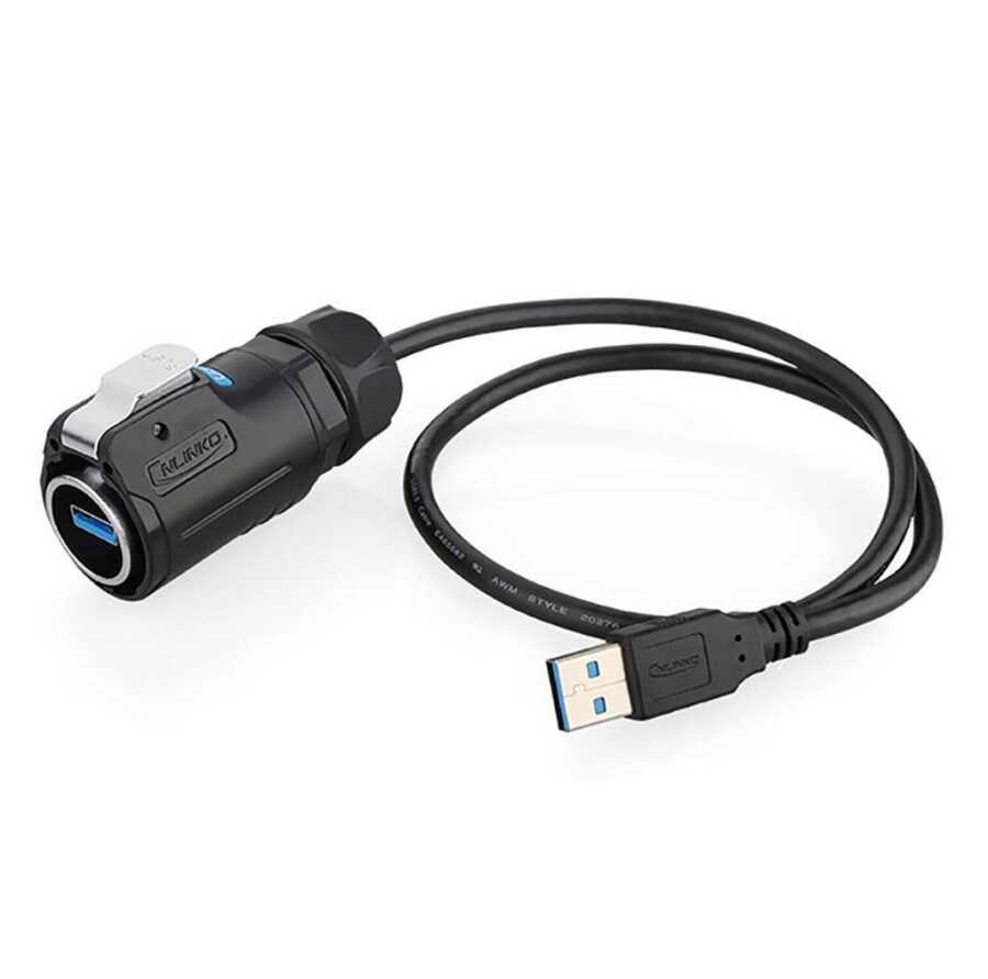LP24-USB3-MP-MP-0D5M-001 Su Geçirmez Data Konnektörü - Erkek LP-24 ...