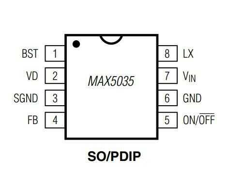 MAX5035BASA+ SOIC- 8 5V 1A Voltaj Regülatör Entegresi MAX/MCP/OP/TC/TDA Serisi Motorobit ...