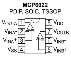MCP6022-I/P DIP-8 OpAmp IC Motorobit - Motorobit.com