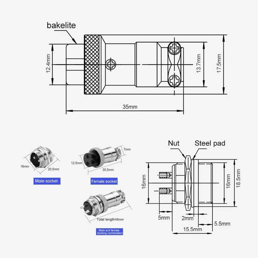 Mike Connector 7-Pin 16mm - Female Motorobit - Motorobit.com