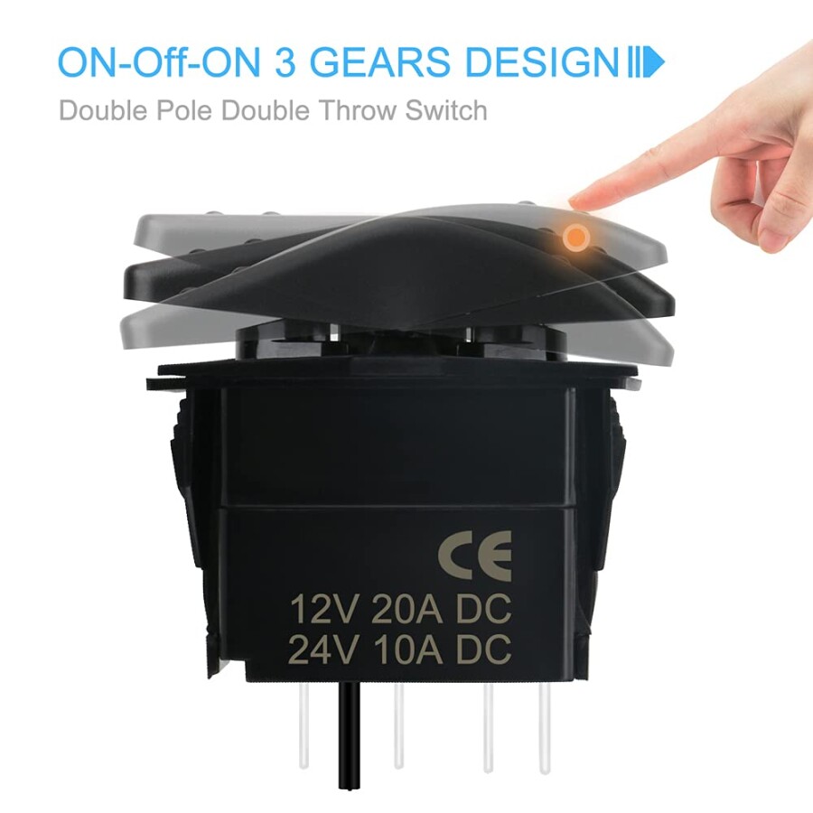 ON-OFF Green Light Switch 5-Pin 12V-24V Motorobit - Motorobit.com
