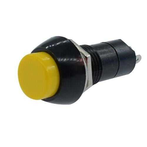 PBS-11A 12mm Keyed Push Button - Yellow Motorobit - Motorobit.com