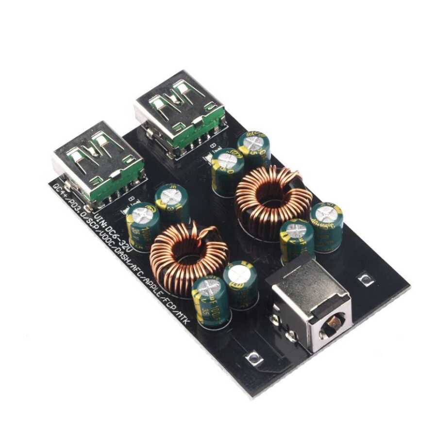 Qualcomm QC4 + QC4 Q3.0 Type C 6-32V Fast Charging Circuit - 2 Channels ...
