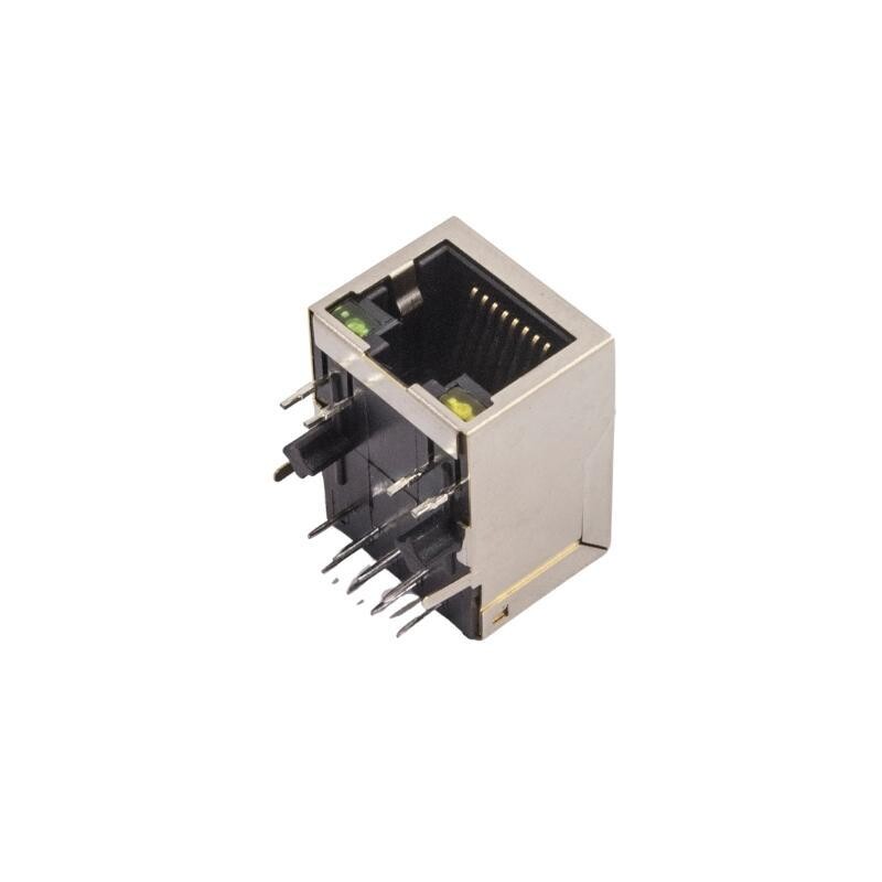 RJ45 Işıklı Dişi Ethernet Konnektörü - PCB Tipi 16x21x13mm Diğer ...