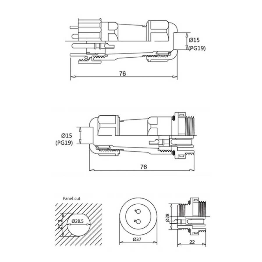 SD28 3 Pin 28mm Waterproof Connector Kit Motorobit - Motorobit.com