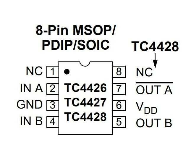 TC4428 DIP-8 Mosfet Sürücü Entegresi MAX/MCP/OP/TC/TDA Serisi Motorobit ...