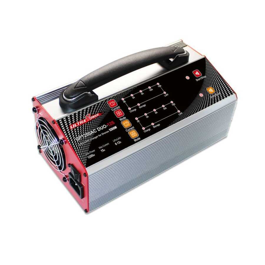 UP1200AC DUO 2X600W 15A 6-12S LiPo LiHv Battery Charger Motorobit ...