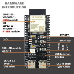 YD-ESP32-S3 Wi-Fi Bluetooth Geliştirme Kartı WiFİ Motorobit - Motorobit.com